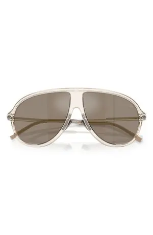 Moncler 61mm Pilot Sunglasses - Transparent Butter / Brown