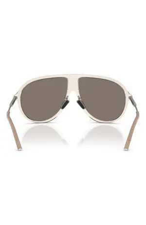 Moncler 61mm Pilot Sunglasses - Transparent Butter / Brown