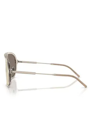 Moncler 61mm Pilot Sunglasses - Transparent Butter / Brown