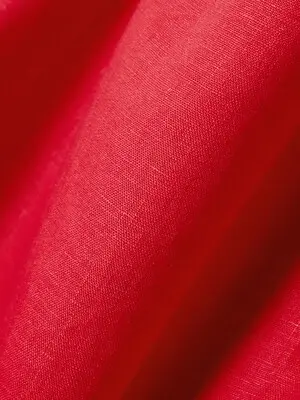 Posse Martina Cropped Linen Top - Red