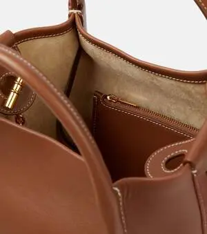 Loro Piana Bale Small Leather Tote Bag - Brown