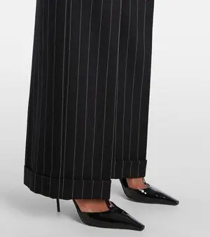 Dolce & Gabbana Striped Wool Straight Leg Trousers