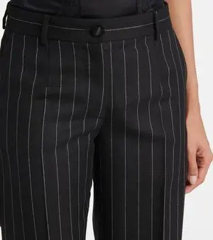 Dolce & Gabbana Striped Wool Straight Leg Trousers
