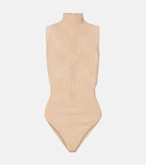 Victoria Beckham Sheer High-neck Lace Bodysuit