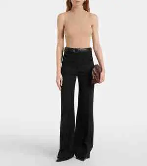 Victoria Beckham Sheer High-neck Lace Bodysuit