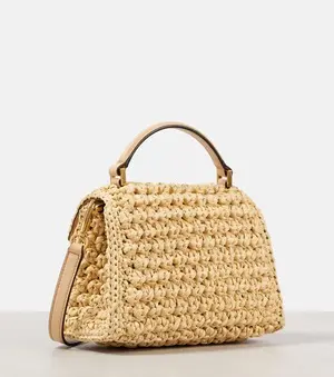 Valentino Garavani V Sling Mini Raffia-effect Tote Bag