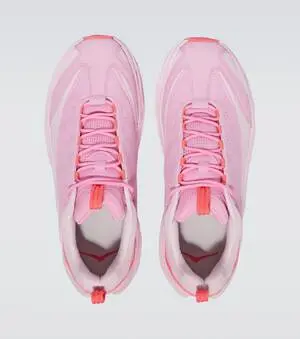 Hoka One One Elevon X Leather And Mesh Sneakers - Pink