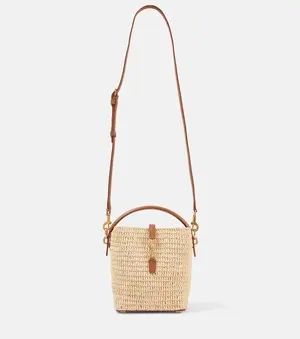 Saint Laurent Le 37 Mini Raffia Bucket Bag - Neutrals
