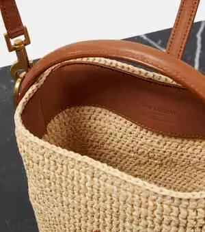 Saint Laurent Le 37 Mini Raffia Bucket Bag - Neutrals