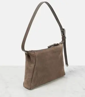 Brunello Cucinelli Duo Small Suede Shoulder Bag - Brown