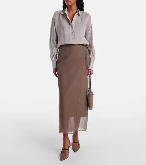 Brunello Cucinelli Duo Small Suede Shoulder Bag - Brown