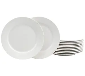 Gibson Home Noble Court 12 Piece Dessert Plate Set In White - One-color