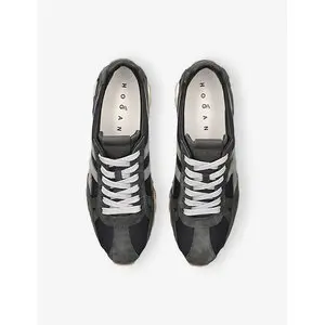 Hogan H671 Brand-embroidered Suede Low-top Trainers