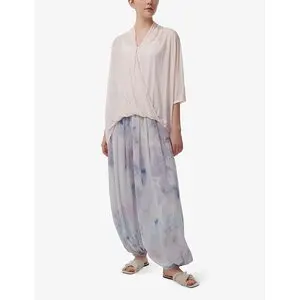 LEEM Wrap-detail Short-sleeve Jersey Top