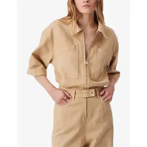 IRO PARIS Maina Short-sleeve Woven Jumpsuit