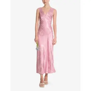 OMNES Iris Floral Jacquard Woven Maxi Dress - Pink