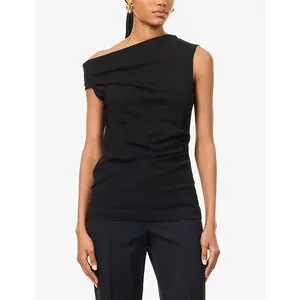 Dries Van Noten Draped Sleeveless Cotton-jersey Top