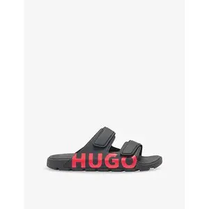 Hugo Logo-print Double-strap Rubber Sandals