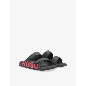 Hugo Logo-print Double-strap Rubber Sandals