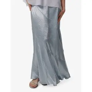 LEEM Asymmetric Panelled Satin Maxi Skirt