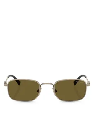 Miu Miu Regarde Rectangle Sunglasses, 49mm - Dark Brown