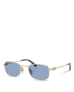 Miu Miu Regarde Rectangle Sunglasses, 49mm - Light Blue