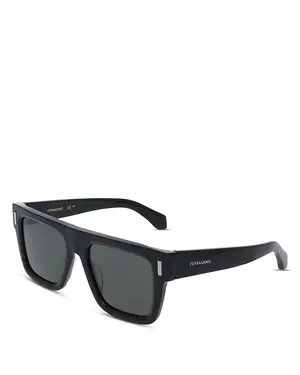 FERRAGAMO Renew Rivet Oversized Square Sunglasses - Black