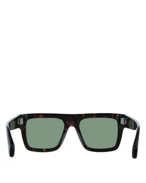 FERRAGAMO Renew Rivet Oversized Square Sunglasses - Dark Tortoise