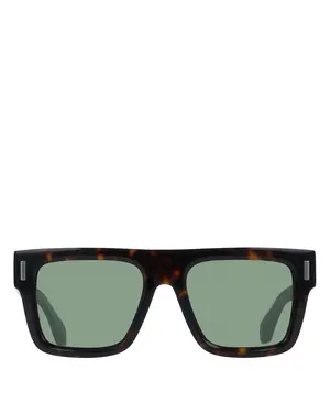 FERRAGAMO Renew Rivet Oversized Square Sunglasses - Dark Tortoise