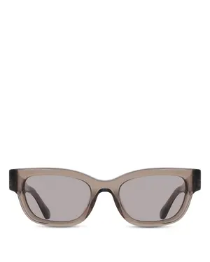 FERRAGAMO Gancini Hinge Rectangular Sunglasses, 52mm - Transparent Brown