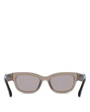 FERRAGAMO Gancini Hinge Rectangular Sunglasses, 52mm - Transparent Brown