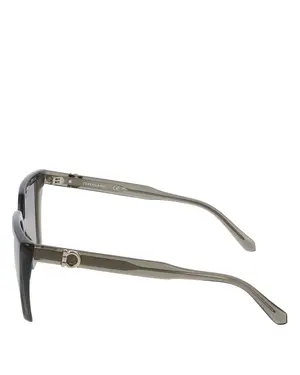 FERRAGAMO Renew Gancini Square Sunglasses - Transparent Khaki