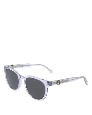 FERRAGAMO Ferragamo Gancini Round Sunglasses Transparent Gray