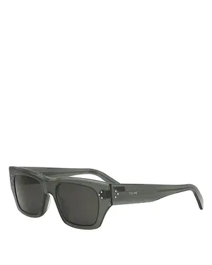 Celine 3 Dots Hd Geometric Sunglasses, 53mm - Green/smoke