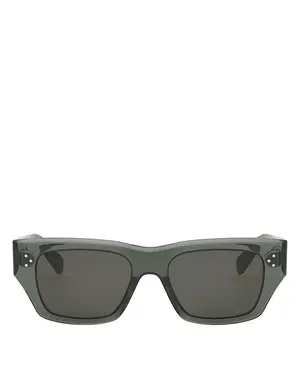 Celine 3 Dots Hd Geometric Sunglasses, 53mm - Green/smoke