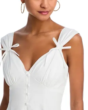 Aqua Cotton Poplin Midi Dress
