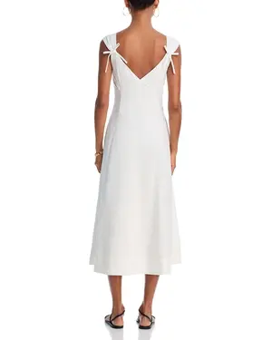 Aqua Cotton Poplin Midi Dress