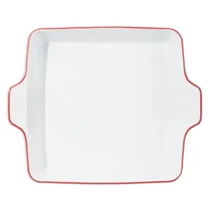 MADE IN Porcelain Square Baking Dish - White/red