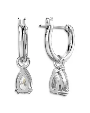 SWAROVSKI Stilla Crystal Pear Dangle Hoop Earrings