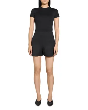 Theory Cotton Stretch Chino Shorts - Black