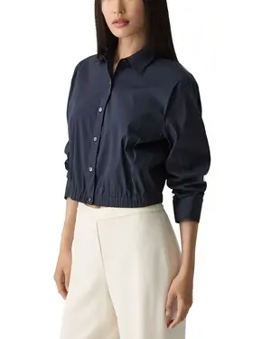 Theory Good Cotton Cropped Shirt