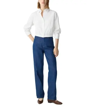 Theory Good Cotton Cropped Shirt
