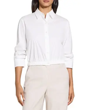 Theory Good Cotton Cropped Shirt