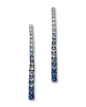 Bloomingdale'S Sapphire Linear Earrings - Blue/white