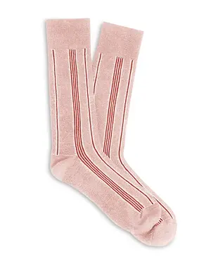 Guest In Residence Striped Crew Socks - Powder Pink Cream Cherry