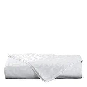 DEA LUXURY LINENS Palm Beach Chaine Jacquard Duvet Cover, King - White