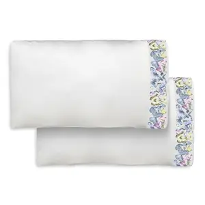 DEA ITALIAN LINENS Palm Beach Farfalle Butterfly Sateen Sheet Set, Queen - Ice Blue