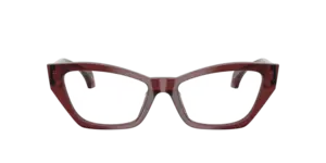 Versace Full Rim Cat Eye Eyeglasses - Transparent Bordeaux