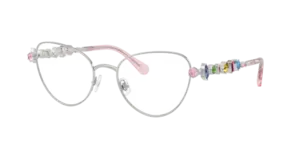 SWAROVSKI Swarovski Strass-Embellished Cat-Eye Eyeglasses Silver