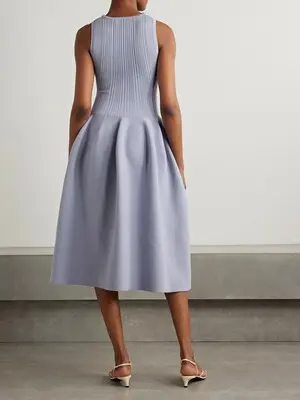 SELF-PORTRAIT Crystal-embellished Ribbed Midi Dress